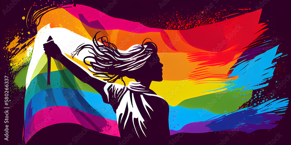 LGBT Pride Month in June. LGBT flag in text. Poster, card, banner ...