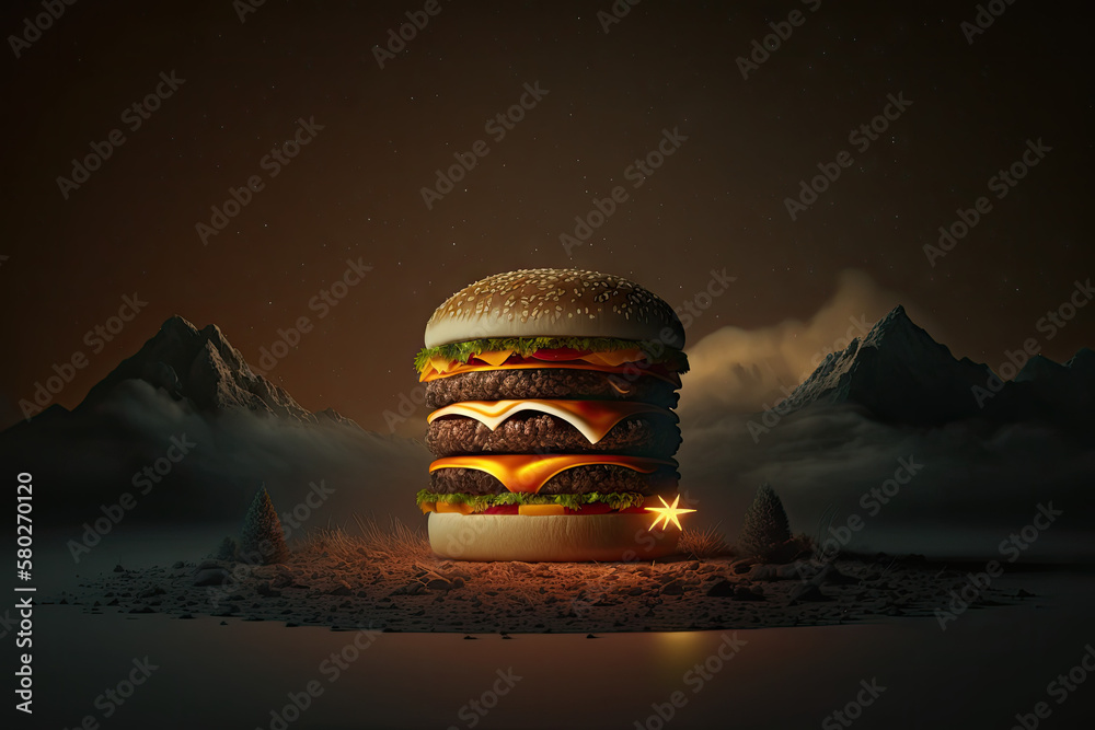 Burger Background Advertising Backdrop with empty copy space for text ...