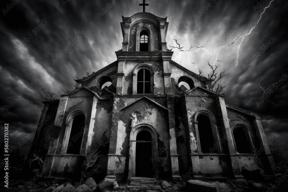 Shot vertically on a warm, cloudy winter day, the crumbling Saint John ...