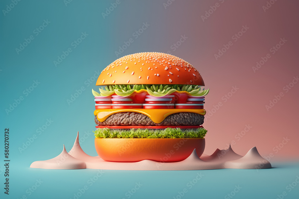 Burger Background Advertising Backdrop with empty copy space for text ...