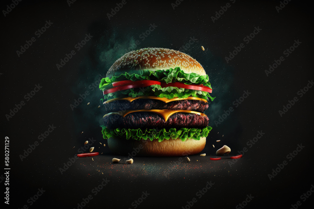 Burger Background Advertising Backdrop with empty copy space for text ...