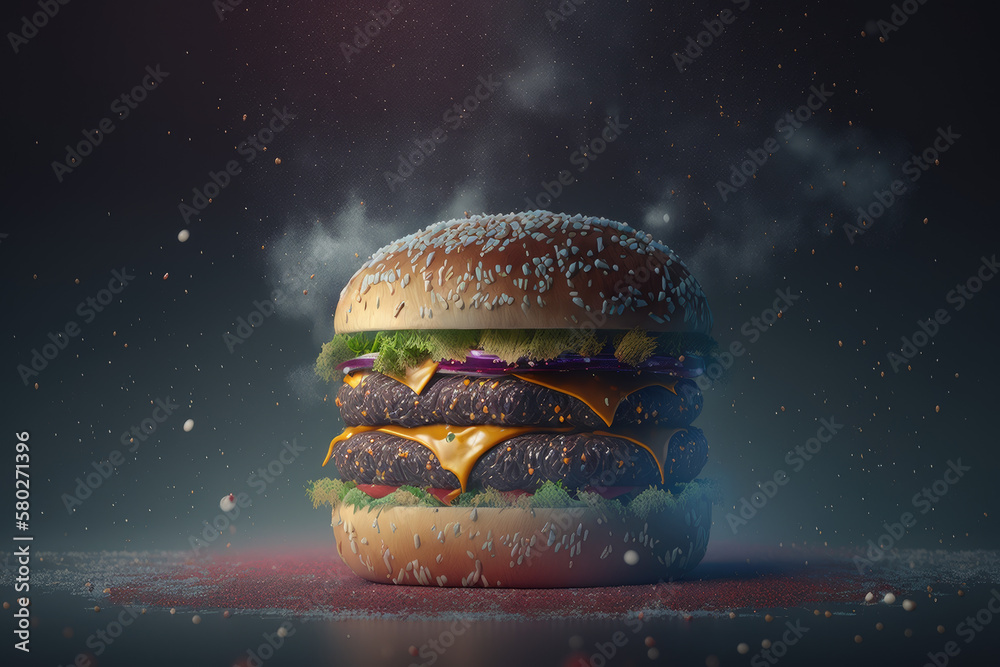 Burger Background Advertising Backdrop with empty copy space for text ...