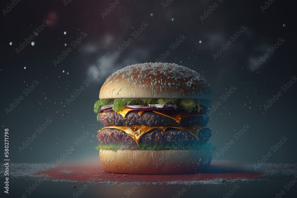 Burger Background Advertising Backdrop with empty copy space for text ...