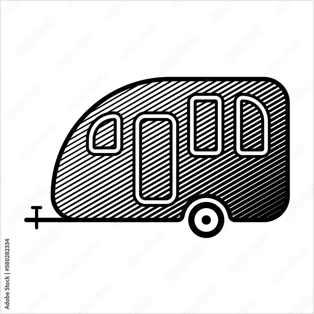 Trailer Caravan Icon, Camper Trailer, Camper Van, Stock Vector | Adobe ...