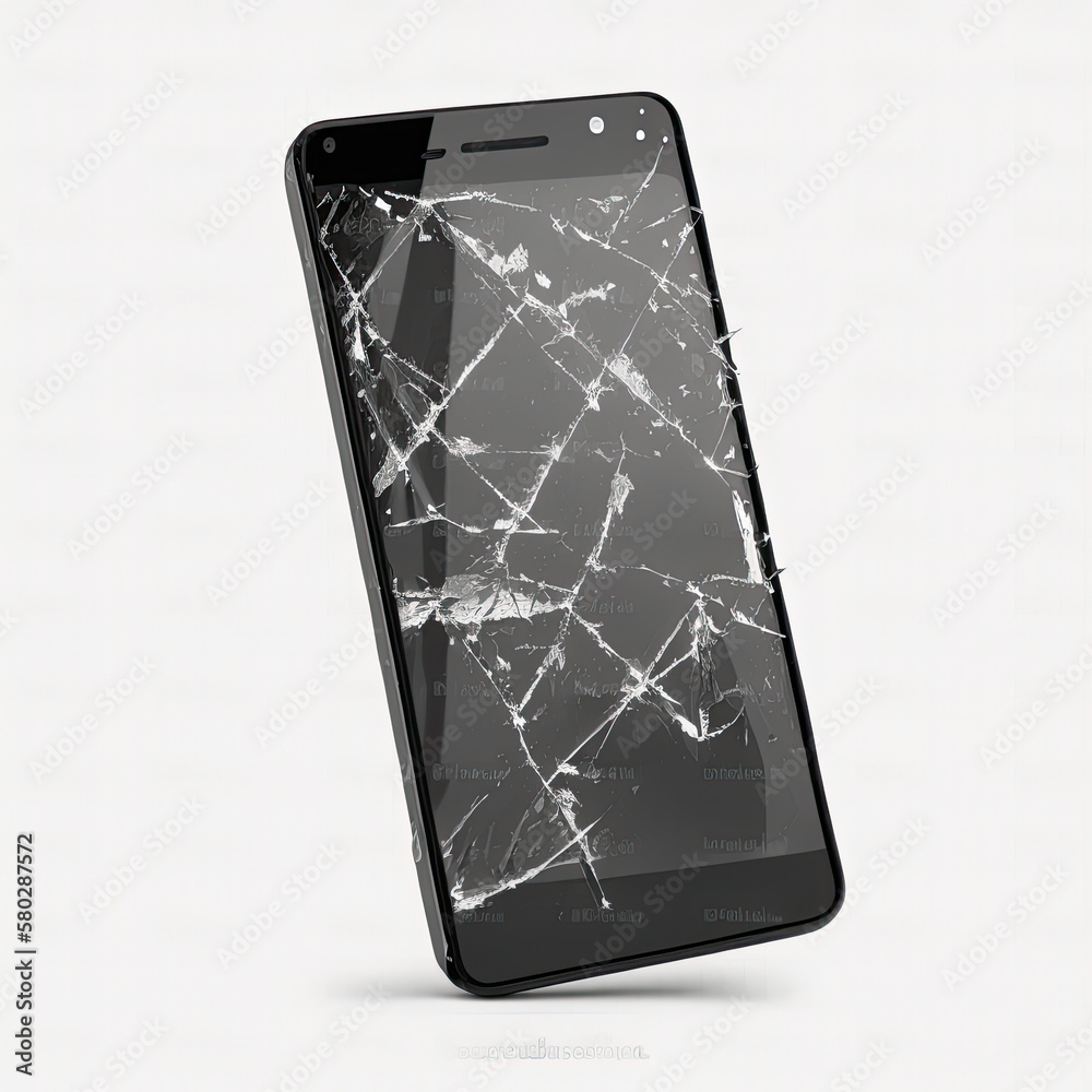 Broken glass dark background texture, Cracked touch screen phone. Stock ...