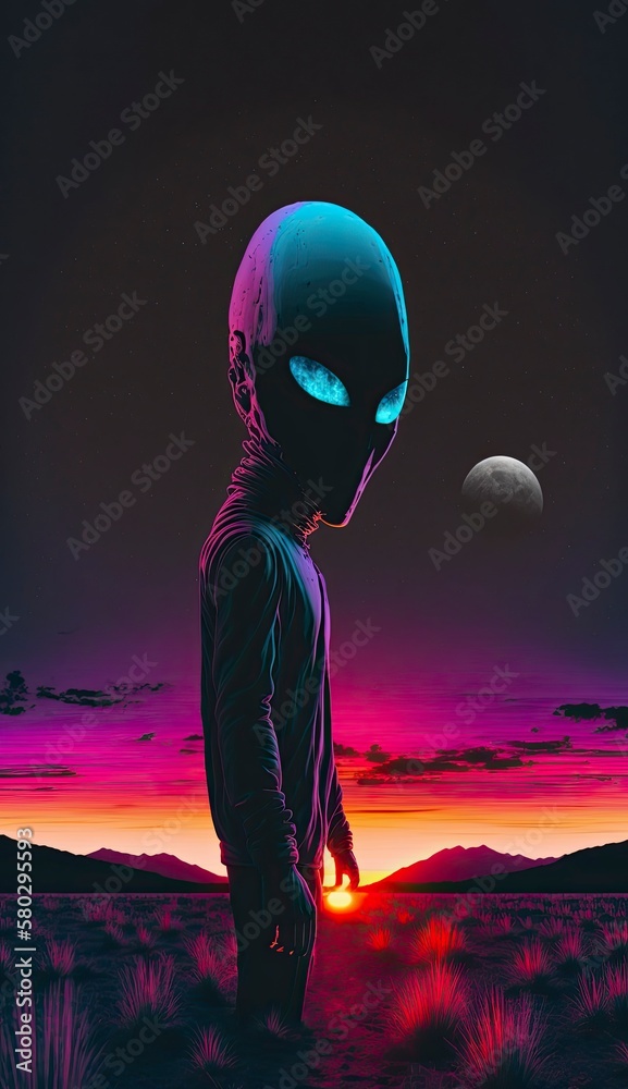 Galactic Watcher: A Stunning Image of an Alien Observing the Mysteries ...