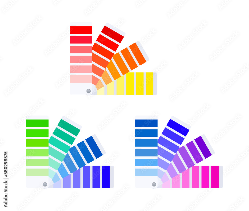 Color matching cards. Color guide with palette of paint samples Stock ...