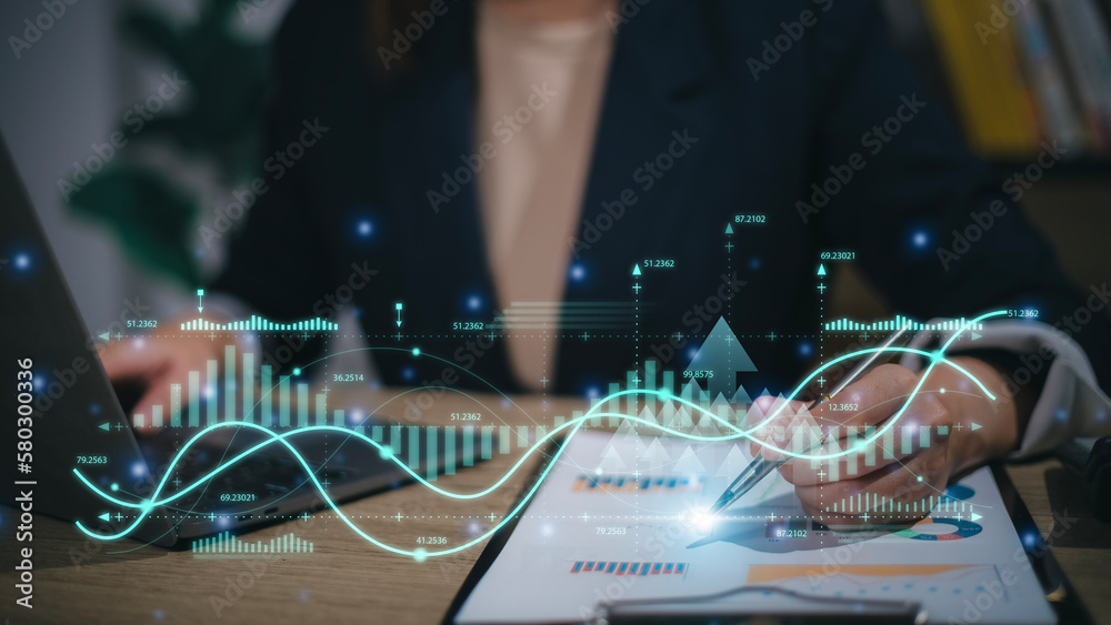 Foto de Business Intelligence concept - data analysis, management tools ... Foto de Business Intelligence concept - data analysis, management tools ...