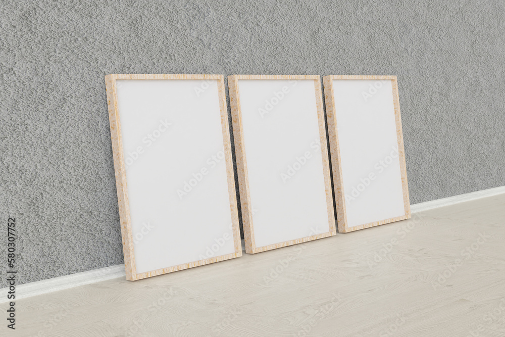 wood pattern picture mockups,realistic wood mockup set,triple mockup ...