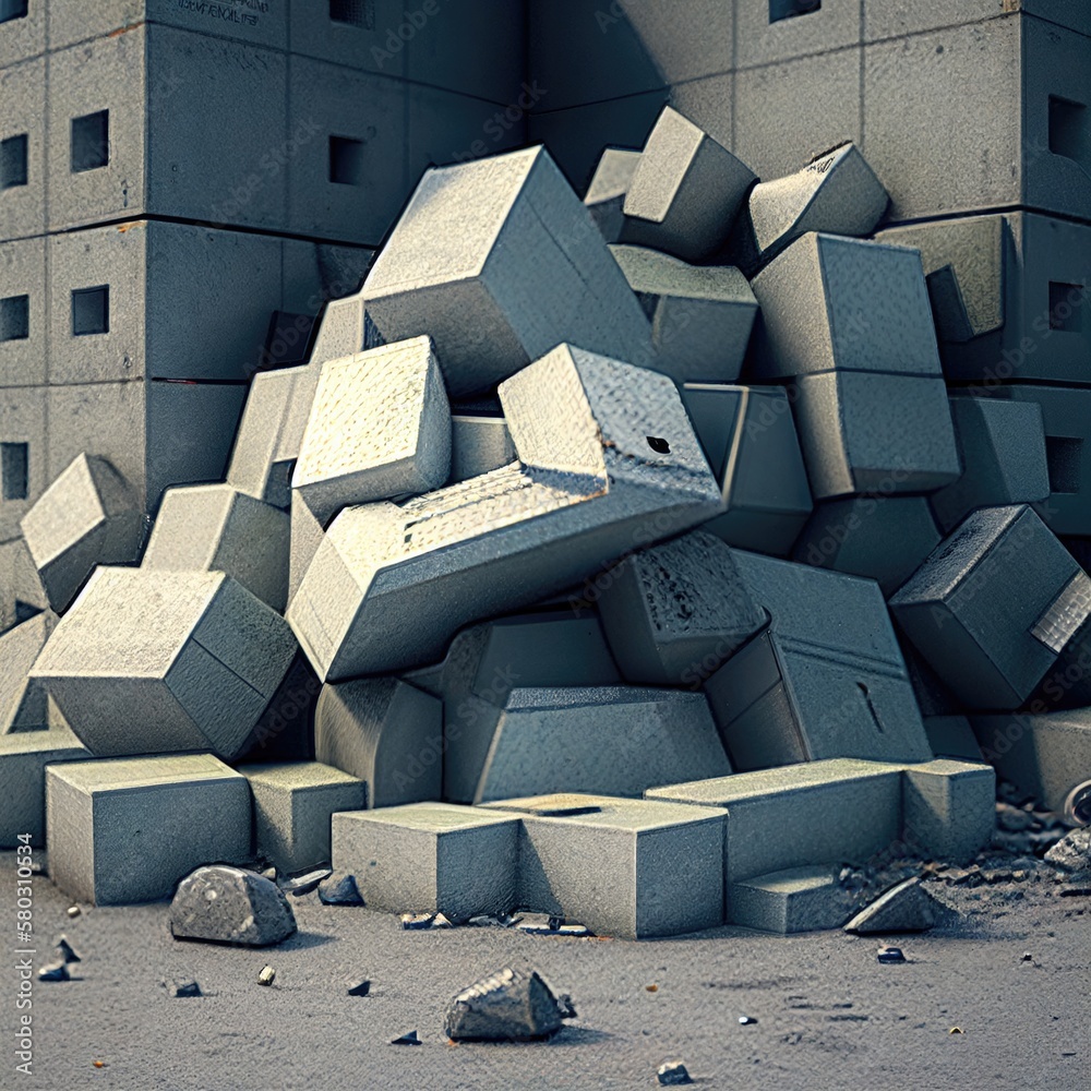 Accumulation of TXA Concrete: A Piled-Up Mess of Building Material ...