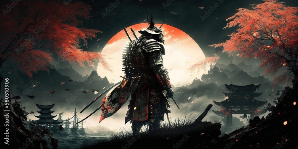 Samurai warrior background, generative ai Stock Illustration | Adobe Stock