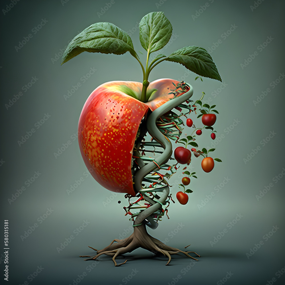 DNA structure. Genetic engineering .Concept image of structure of ...