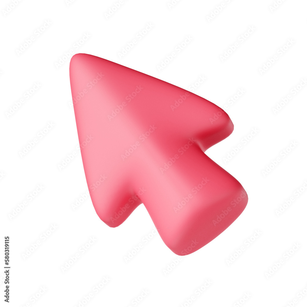 3d red arrow, Cursor icon Stock Illustration | Adobe Stock