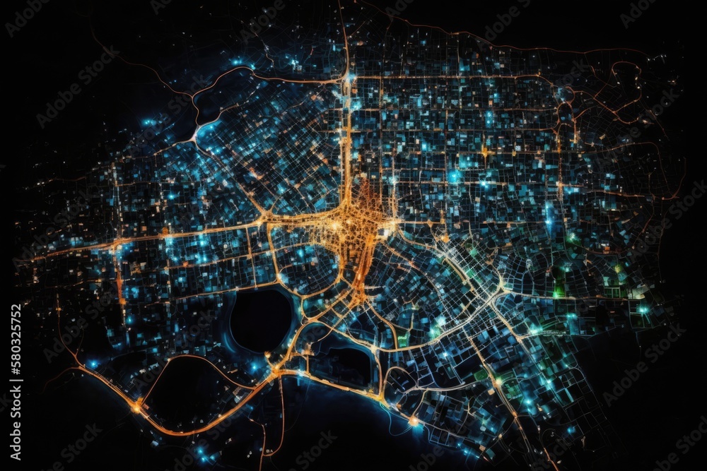 Street lighting map for Santa Cruz De La Sierra (Bolivia). A ...