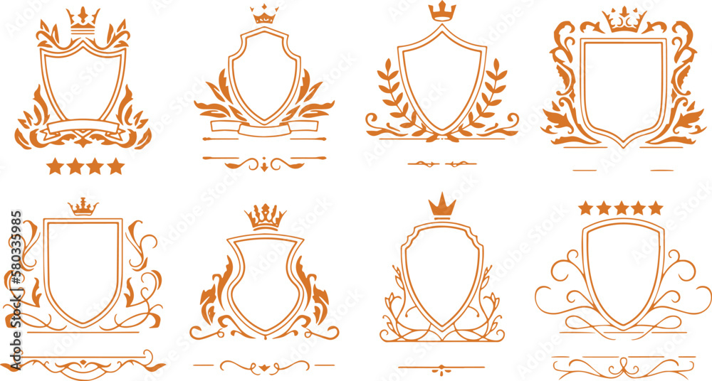 royal shield badges,vintage ornamental frames Stock Vector | Adobe Stock