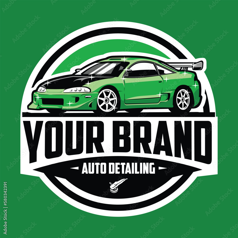 Premium Auto Detailing Logo. Car Wash Emblem Logo Vector Art Design ...