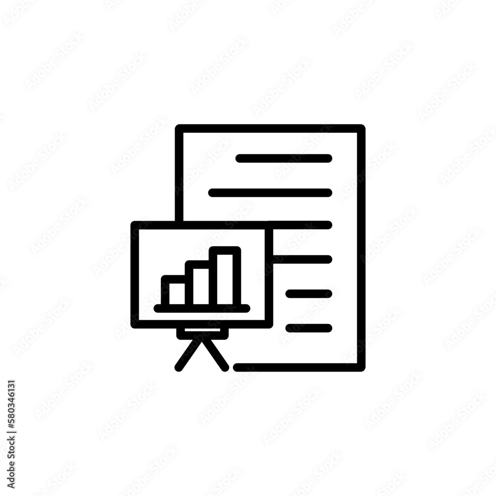 business report icon data, chart, print flat icon for app web logo ...