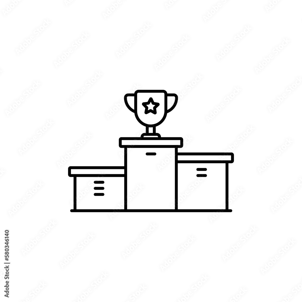 Ranking, podium icon winner, trophy, flat icon for app web logo banner ...