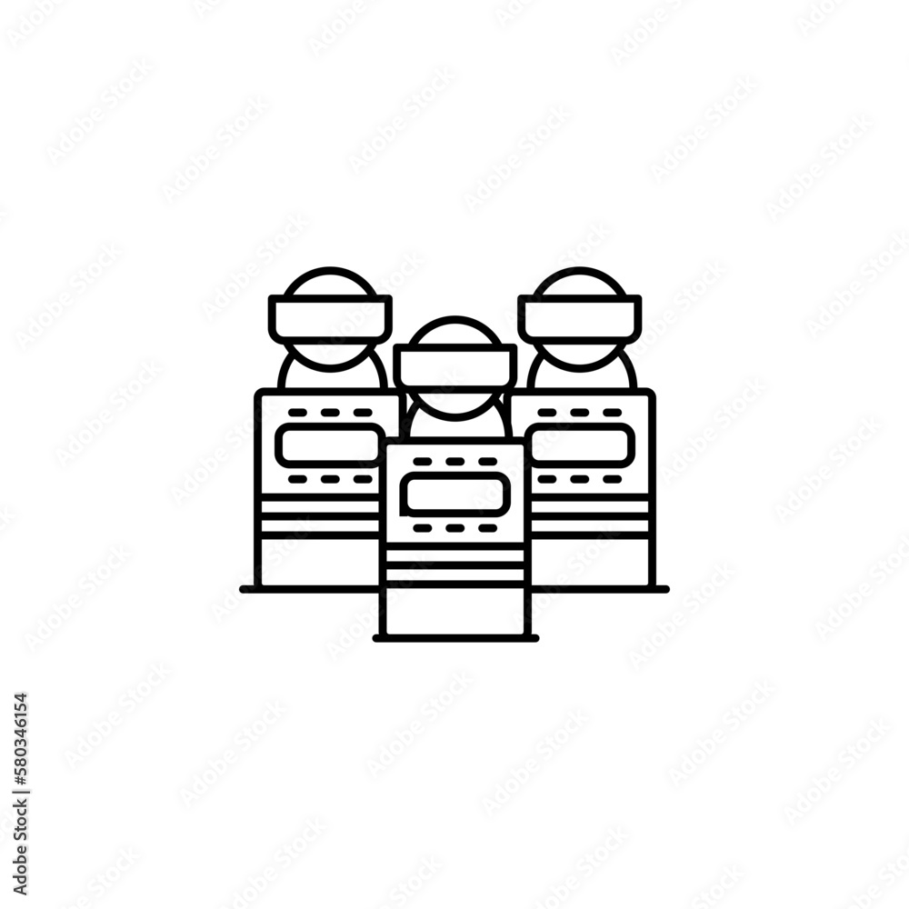 riot police icon protest flat icon for app web logo banner poster icon ...