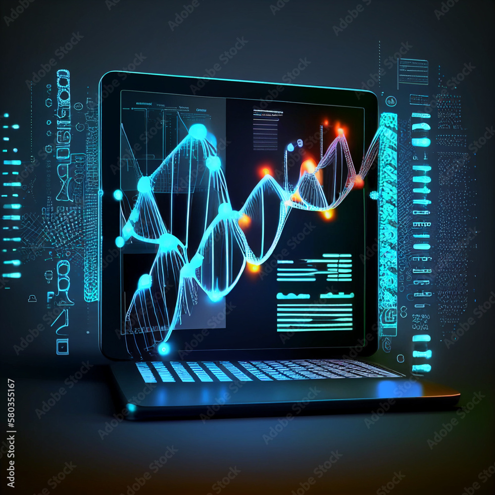 Computing electronic medical record. DNA. Digital healthcare and ...