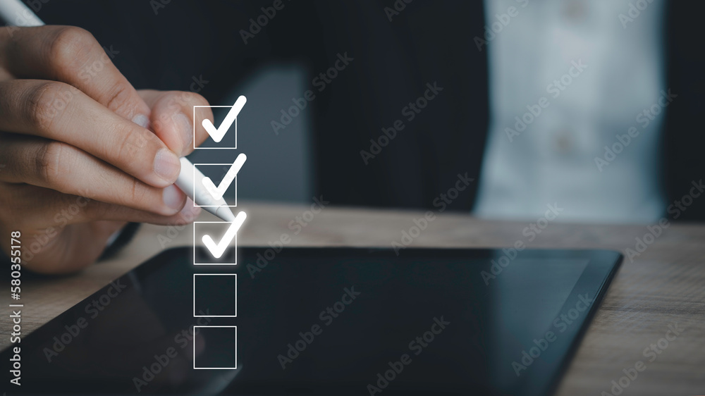 Digital work checklist or electronic smart daily checklist concept ...