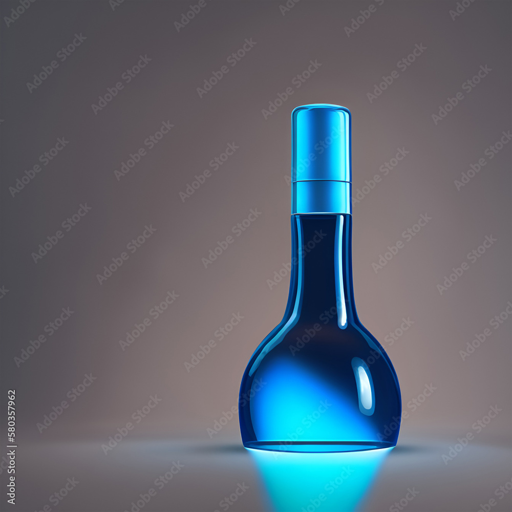 botella de vidrio o plastico azul, vacia y sin etiquetas Stock ...