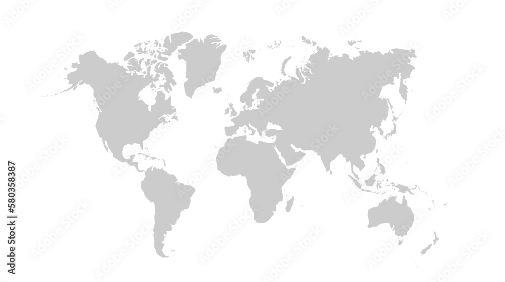 World map on vector illustration. World map template with continents ...