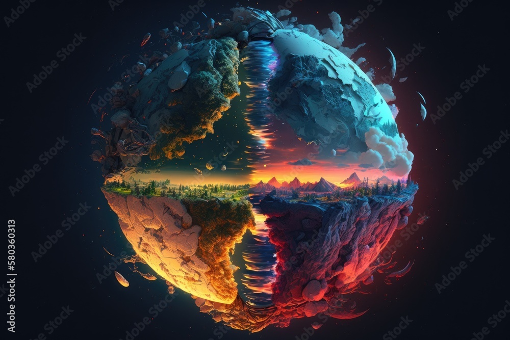 Design for a planet Earth poster. Generative AI Stock Illustration ...