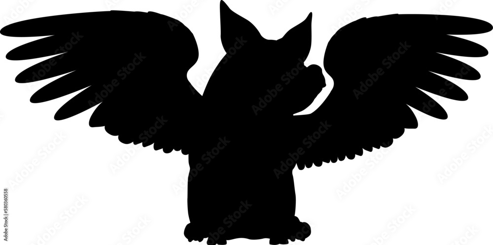 Pig With Wings Silhouette