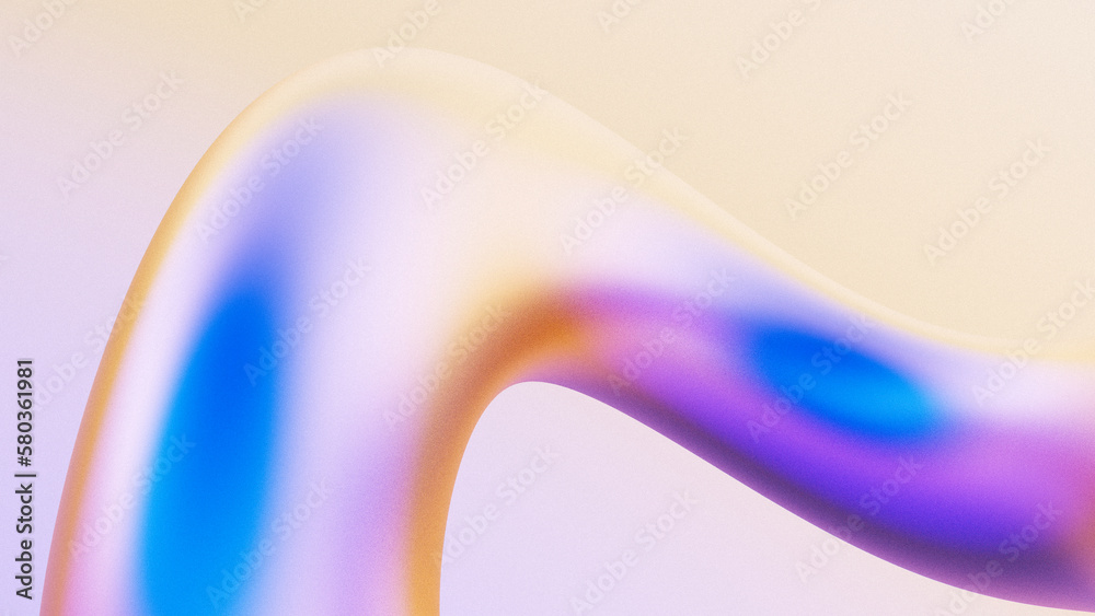 Abstract grainy 3d render holographic iridescent wave in motion ...