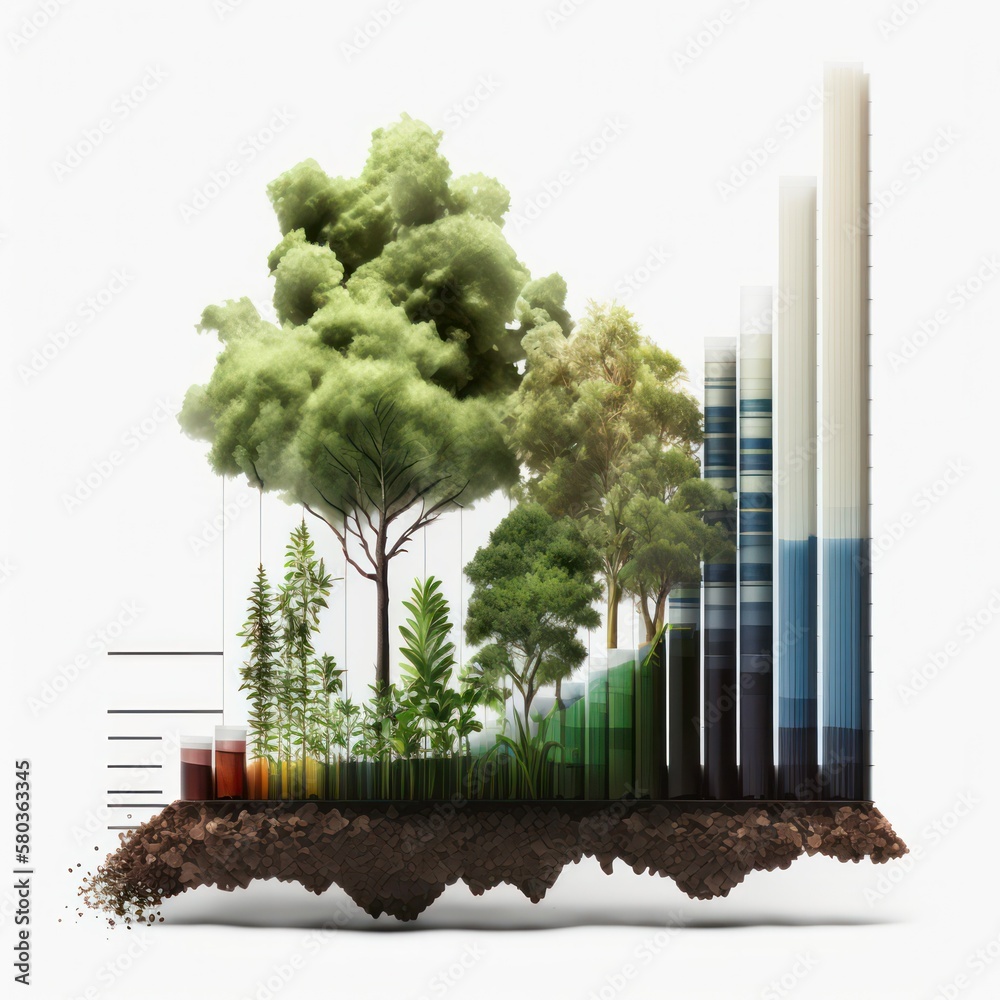 Corporate social and environmental responsibility represented by a bar ...