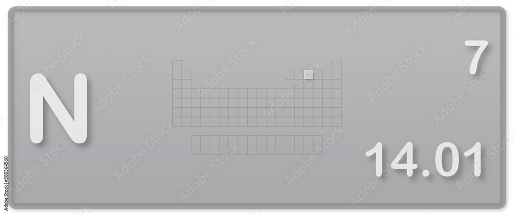 tavola periodica degli elementi, elemento Azoto, illustrazione su ...