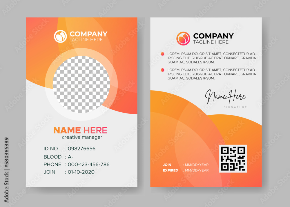 Modern and creative company employee id card design template with ...