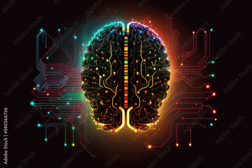 ภาพประกอบสต็อก Artificial intelligence and technology idea futuristic ...