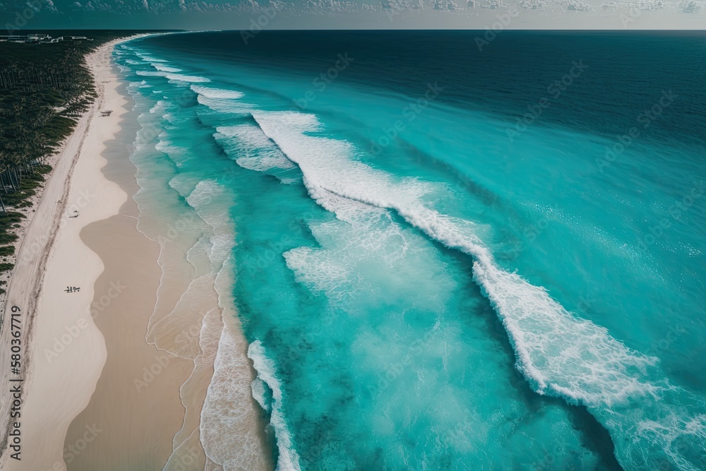 An aerial picture of a lovely beach. Drone aerial image of the beach's ...