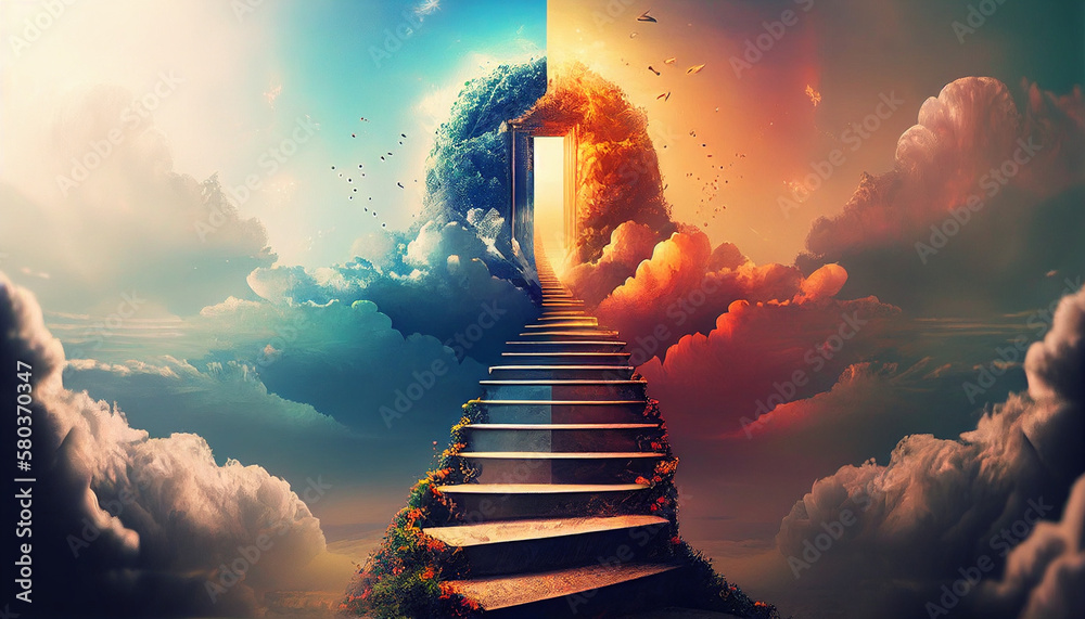 Mystical Stairway to Heaven with Surreal Abstract Desktop Wallpaper ...