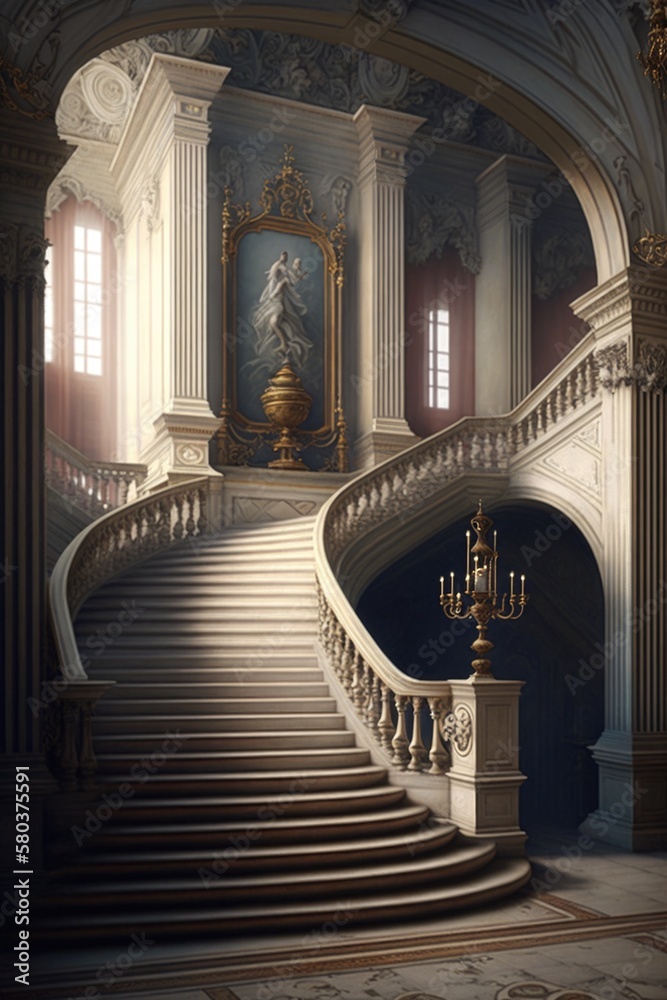 Hyper-Realistic Staircase in Ivan Karlov Hall of Royal Palace Stock ...