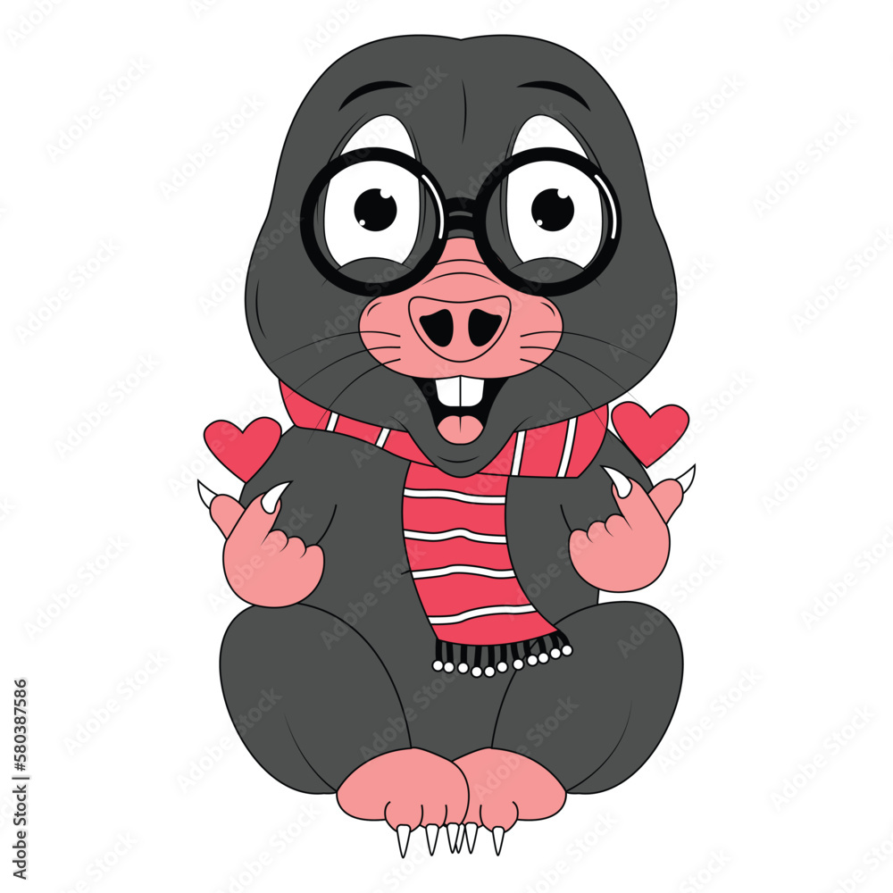 Mole With Glasses Cartoon