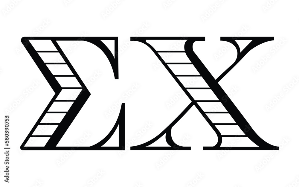 Sigma chi greek letter, ΣΧ letter Stock Vector | Adobe Stock