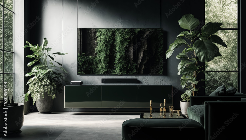 AI Generative Illustration of a Creative Photo of a sleek and modern TV ...