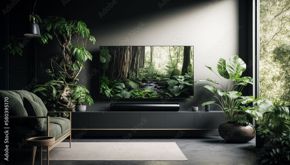 AI Generative Illustration of a Creative Photo of a sleek and modern TV ...
