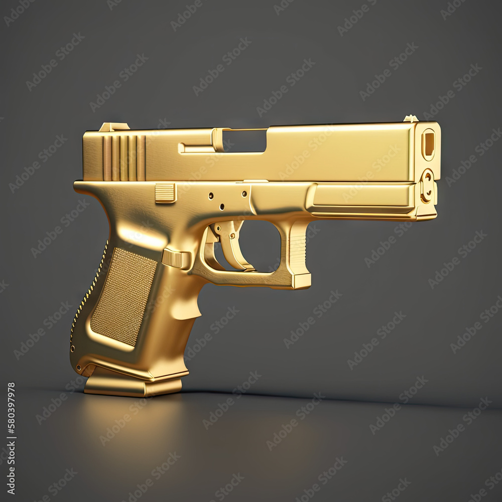 Pistol Gold Style - Handguns Backgrounds Series - Golden Gun Backdrop ...