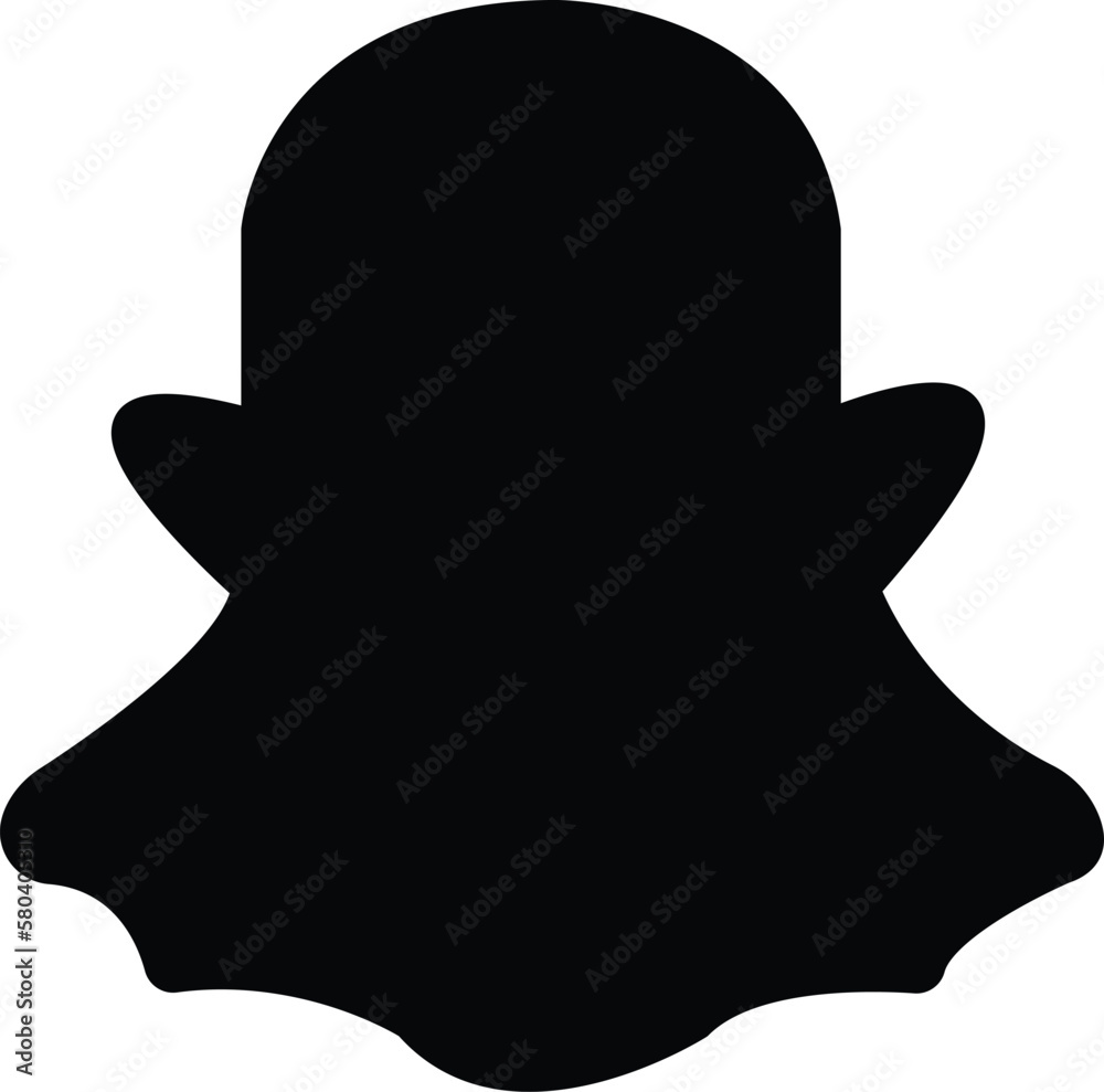 Snapchat logo messenger icon. Realistic social media logotype. Snap ...