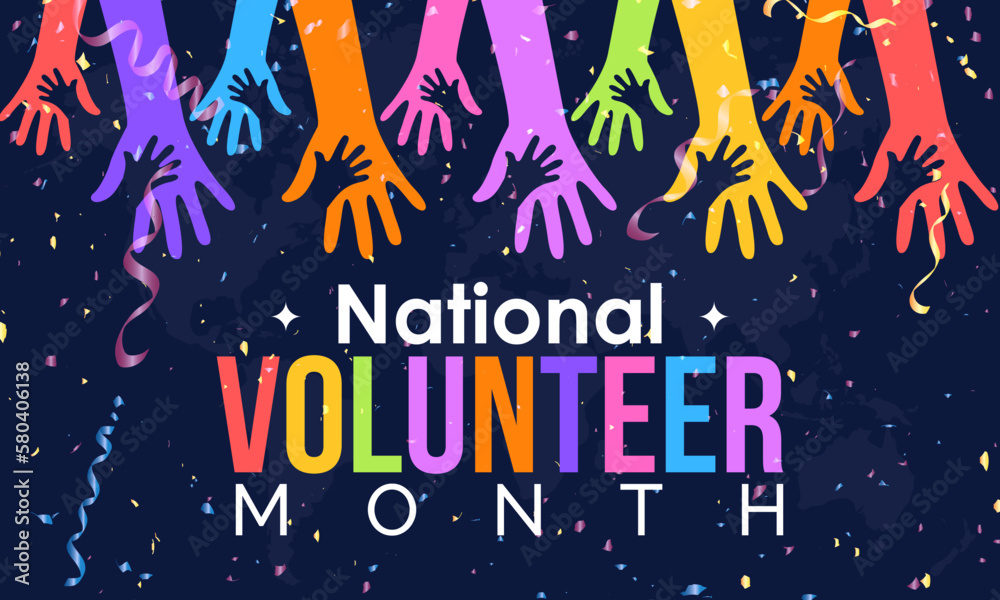 National Volunteer month. volunteers communities awareness concept ...