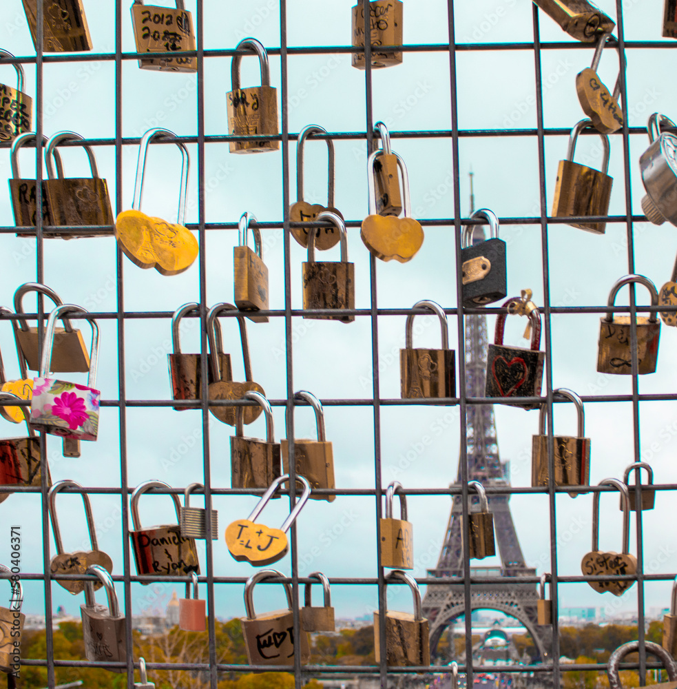 Castles Against the Backdrop of the Eiffel Tower in Paris, France ...