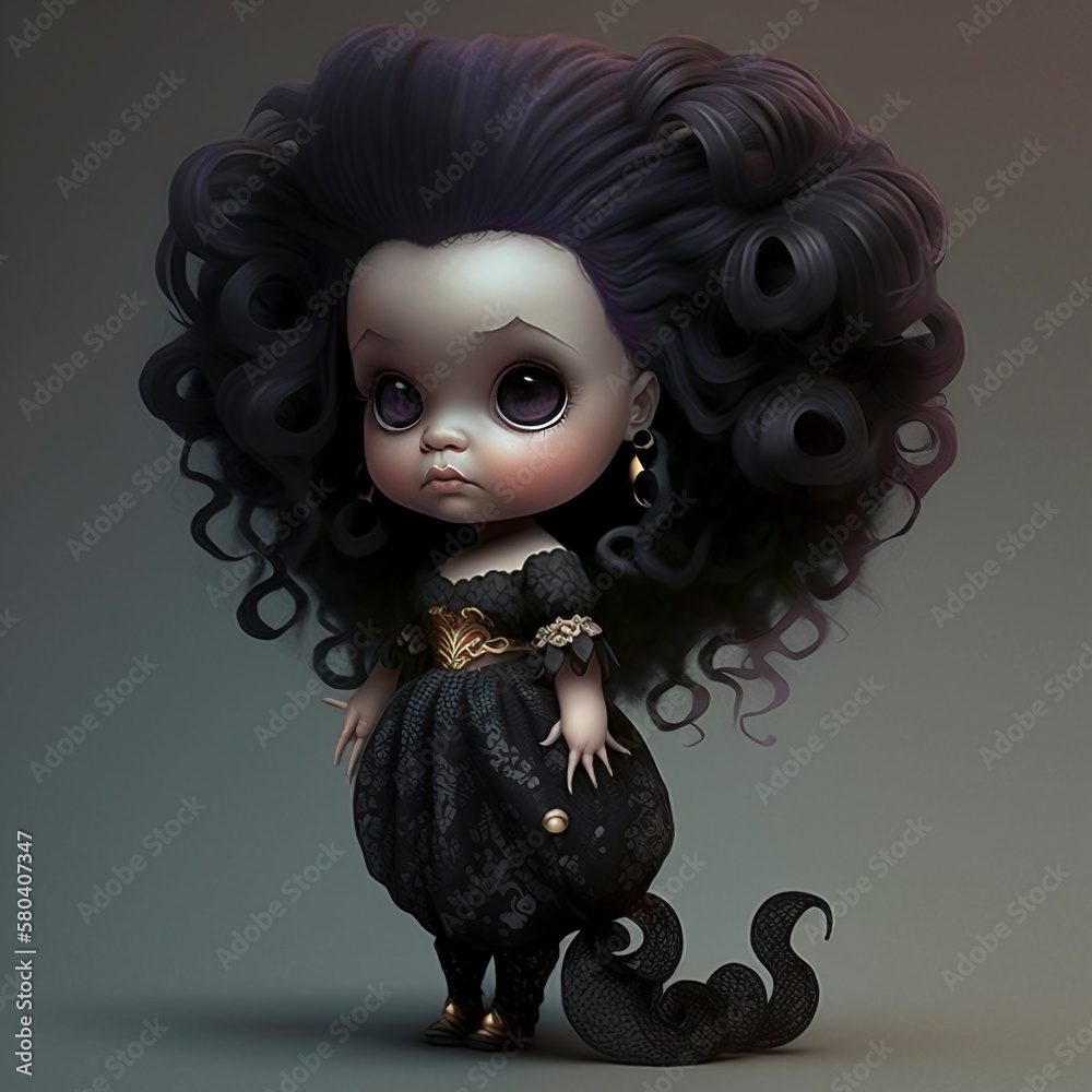 Cute Ursula from the little mermaid goth goddess Chibi girl with big ...