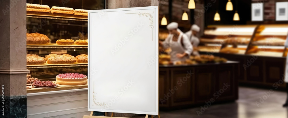 generic supermarket bakery or grocery and sweets shop with blank empty ...