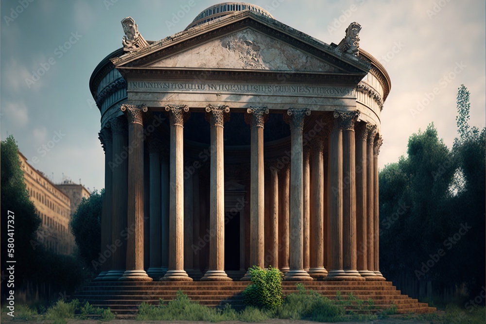 Beautiful and monumental architecture in the classical style of past ...