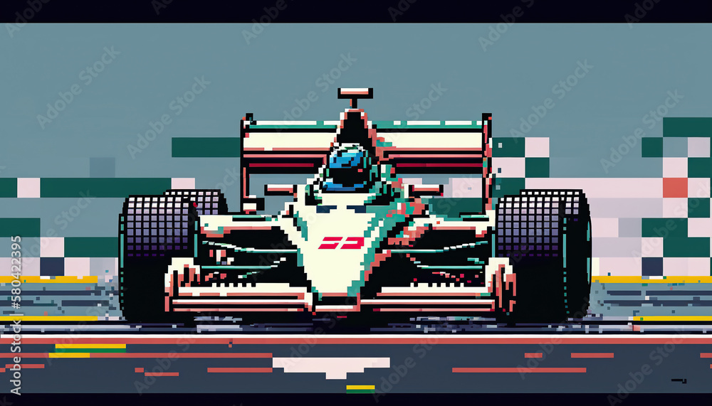 formula 1 race 8 bit pixel art style Stock Illustration | Adobe Stock