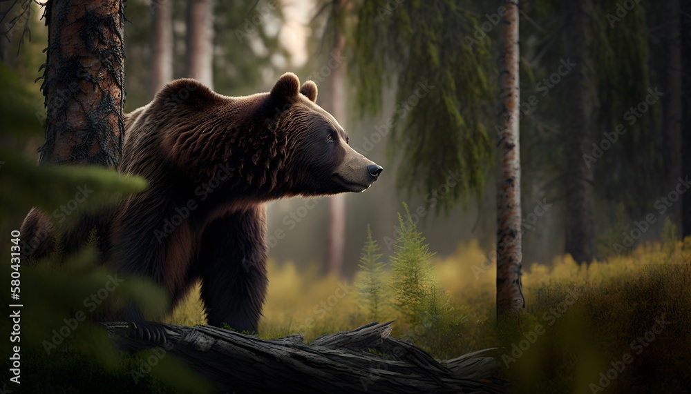 Brown Bear Grizzlies in their Natural Habitat: Stunning Forest Wildlife ...